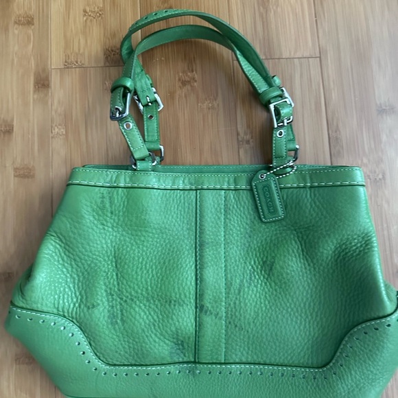 Coach | Bags | Vintage Coach Green Leather Tote Bag | Poshmark